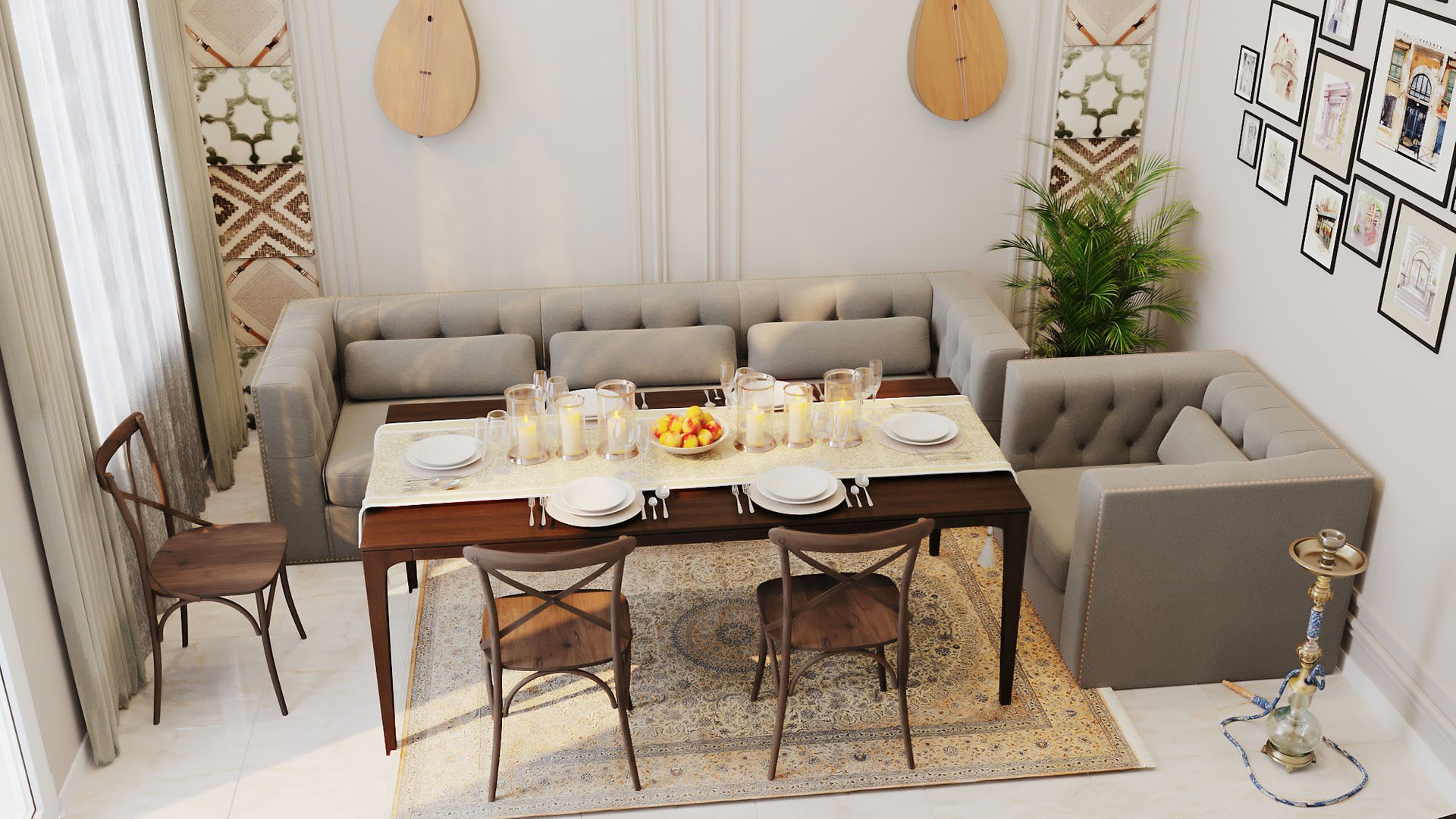Islamic Dining Room 3D Model - TurboSquid 2302149