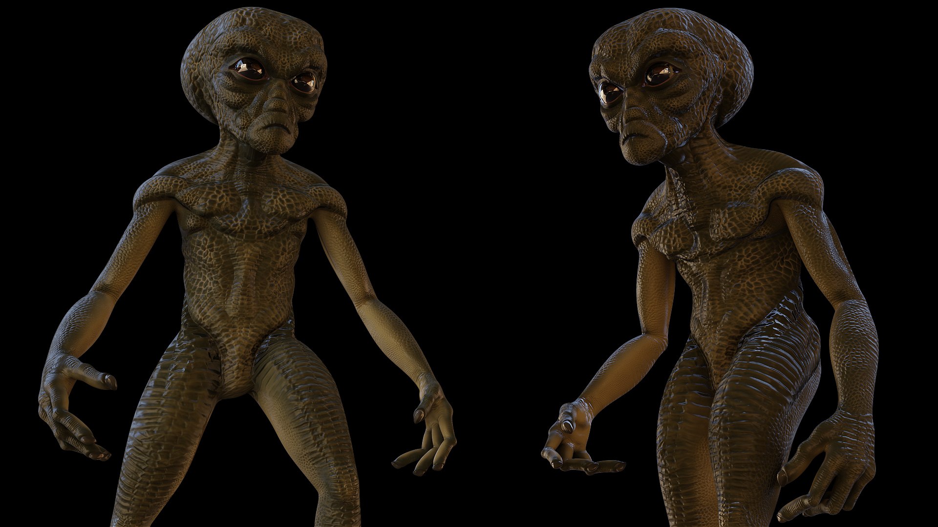 3D Grey Alien Model - TurboSquid 1703886