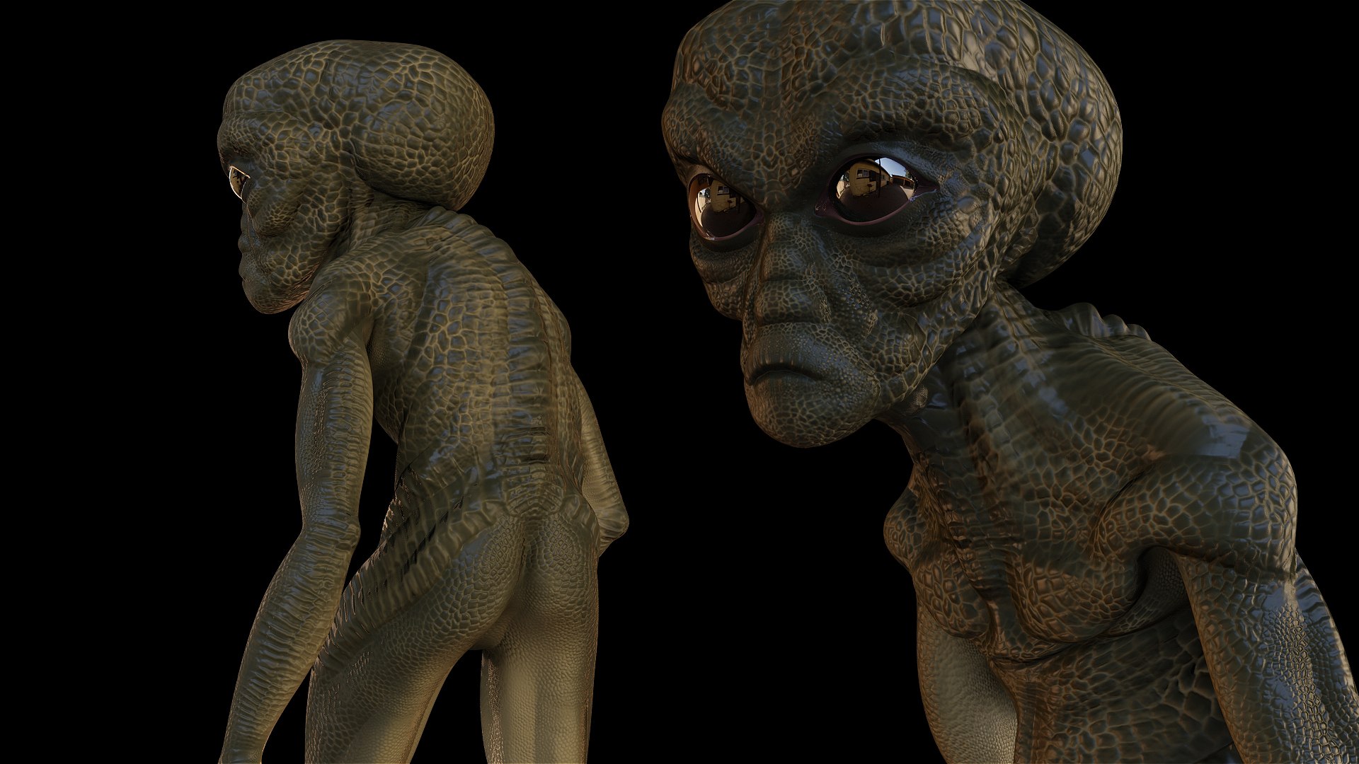 3D Grey Alien Model - TurboSquid 1703886