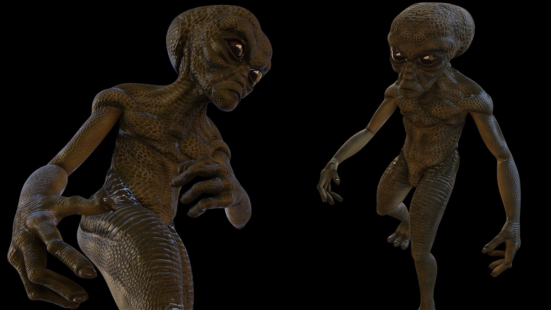 3D Grey Alien Model - TurboSquid 1703886