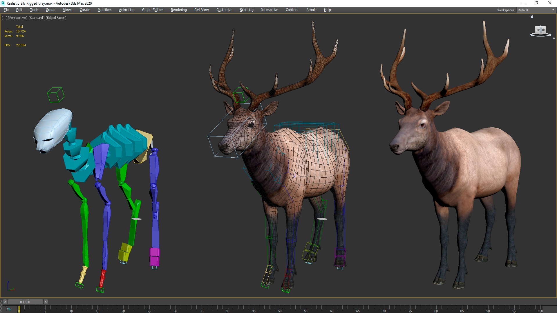 Realistic Elk Rigged 3D Model - TurboSquid 2266958