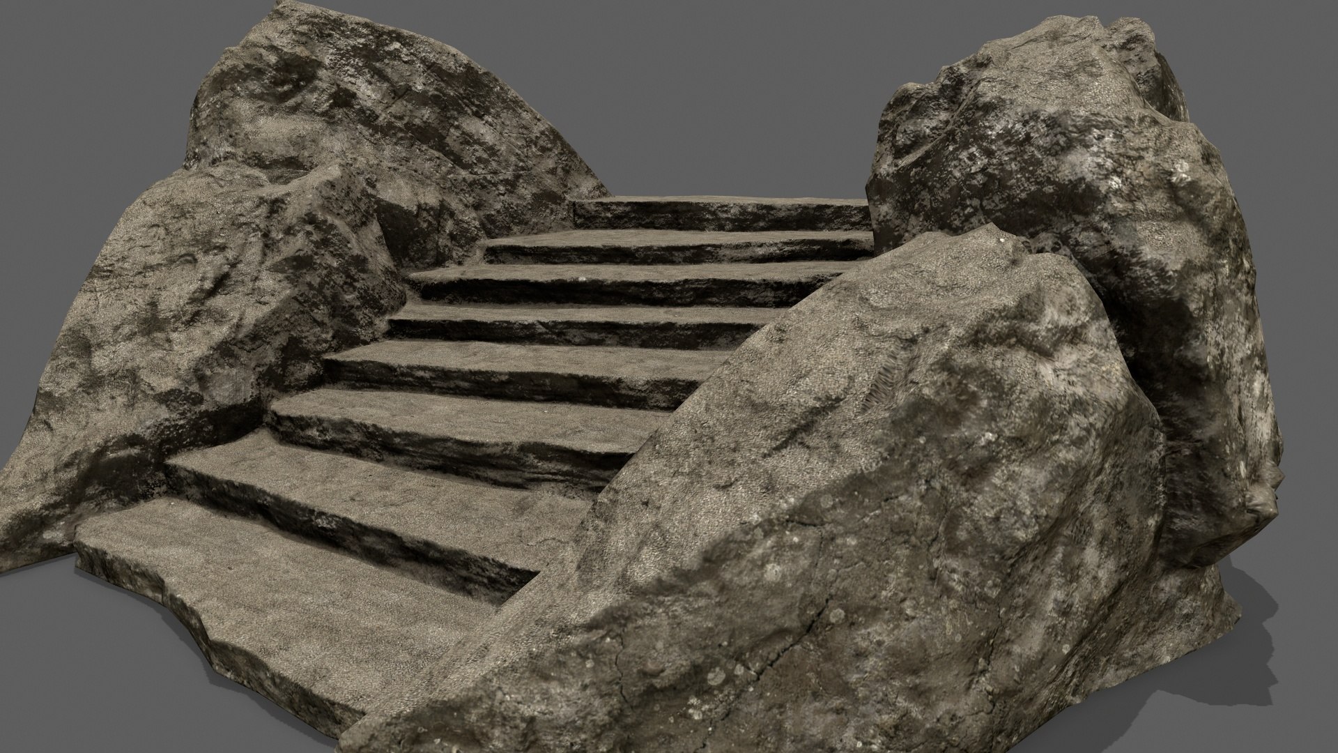 3D Model Rock Stair - TurboSquid 2024534