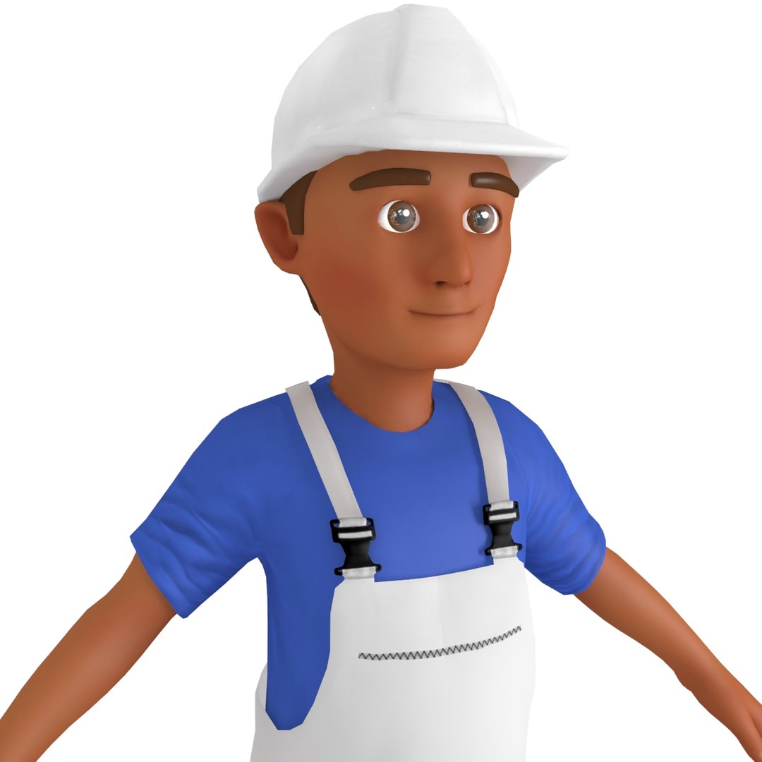 Cartoon Worker 3 3D Model - TurboSquid 1339437
