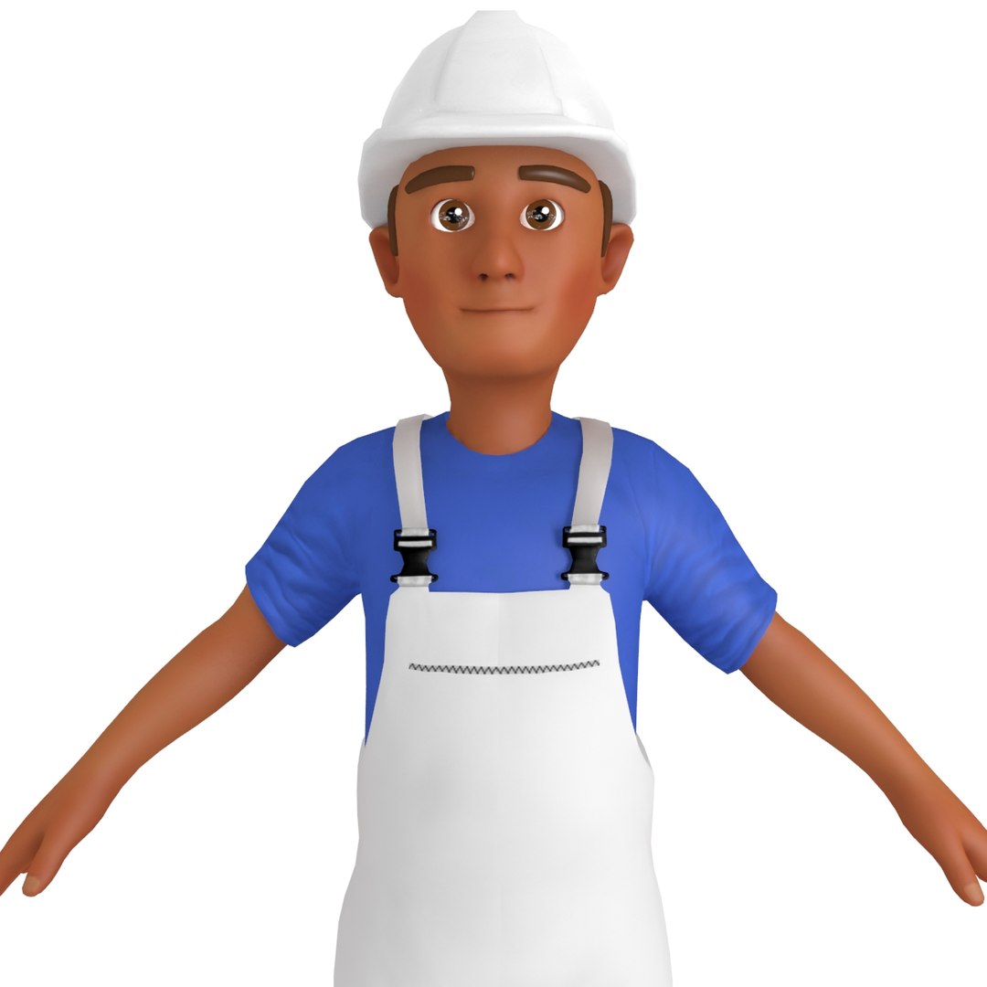 Cartoon Worker 3 3D Model - TurboSquid 1339437