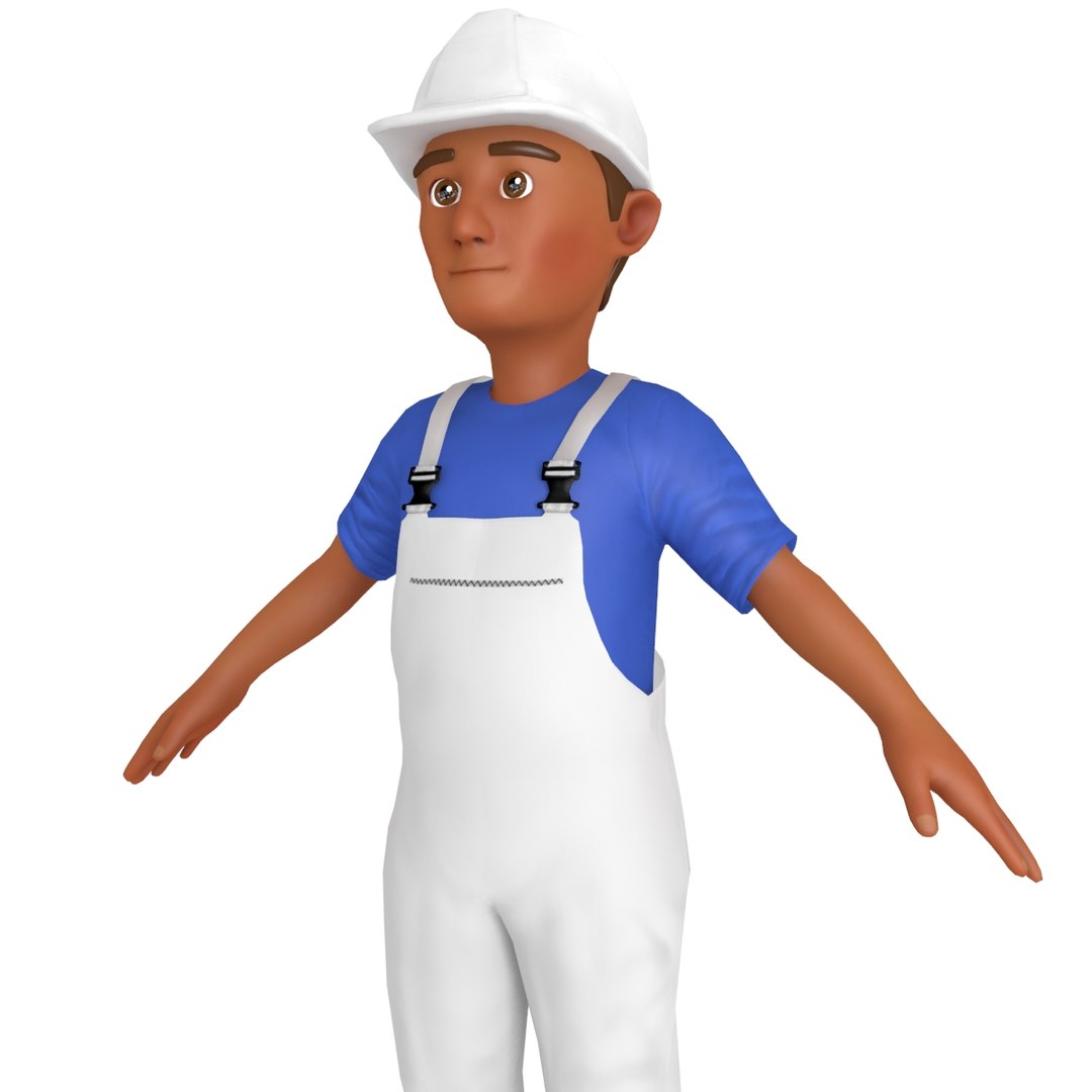 Cartoon Worker 3 3D Model - TurboSquid 1339437