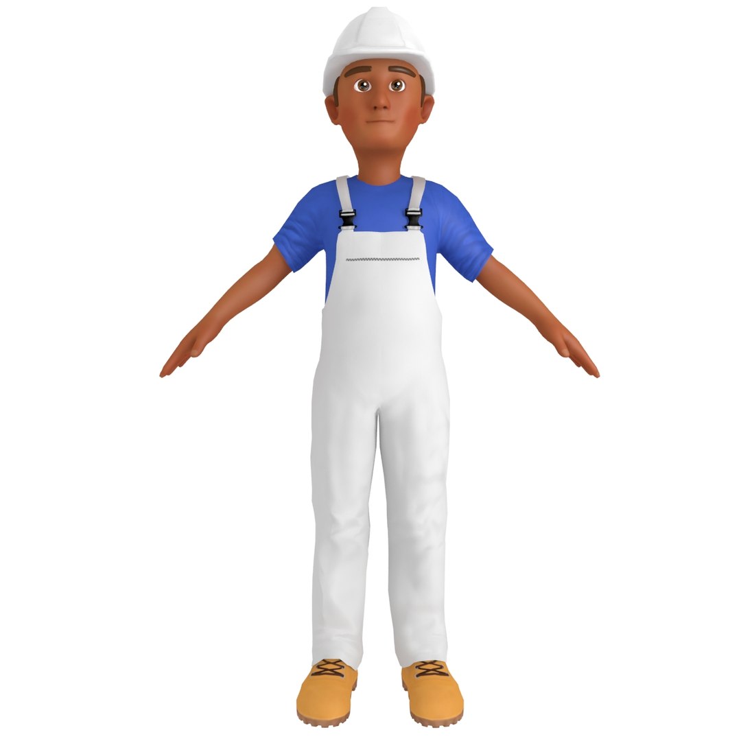 Cartoon Worker 3 3D Model - TurboSquid 1339437