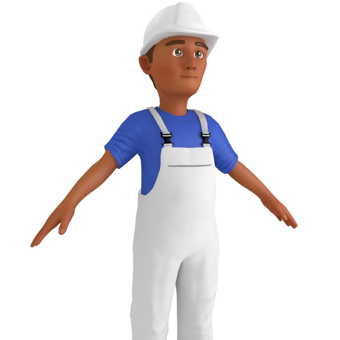 Cartoon Worker 3 3D Model - TurboSquid 1339437