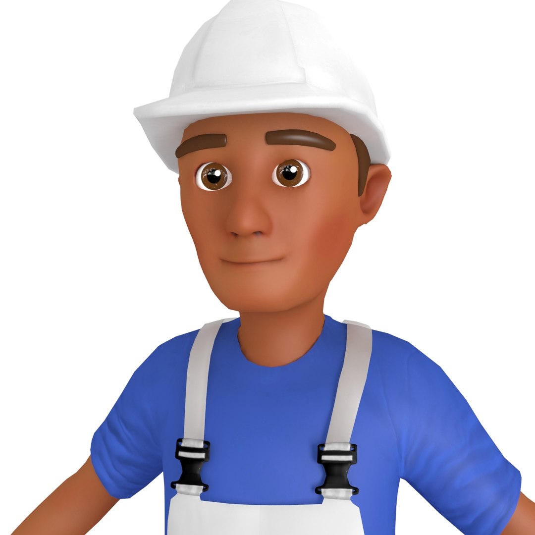 Cartoon Worker 3 3D Model - TurboSquid 1339437
