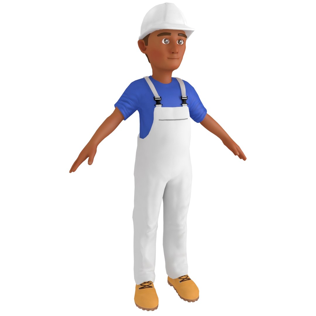 Cartoon Worker 3 3D Model - TurboSquid 1339437