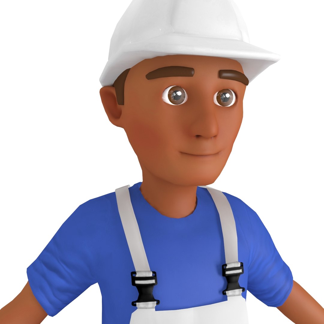 Cartoon Worker 3 3D Model - TurboSquid 1339437