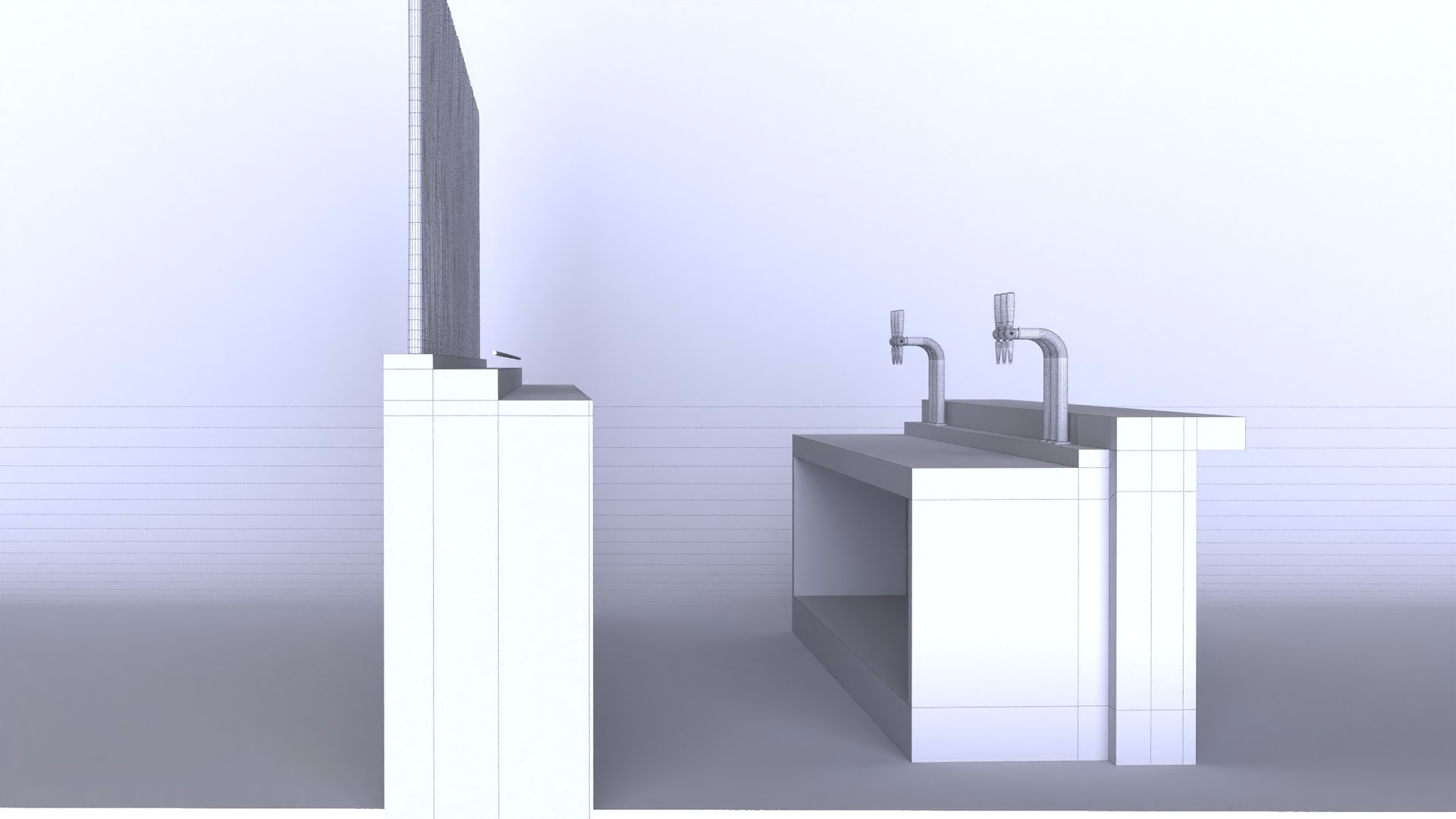 Bar Top With Taps 3D - TurboSquid 2233586