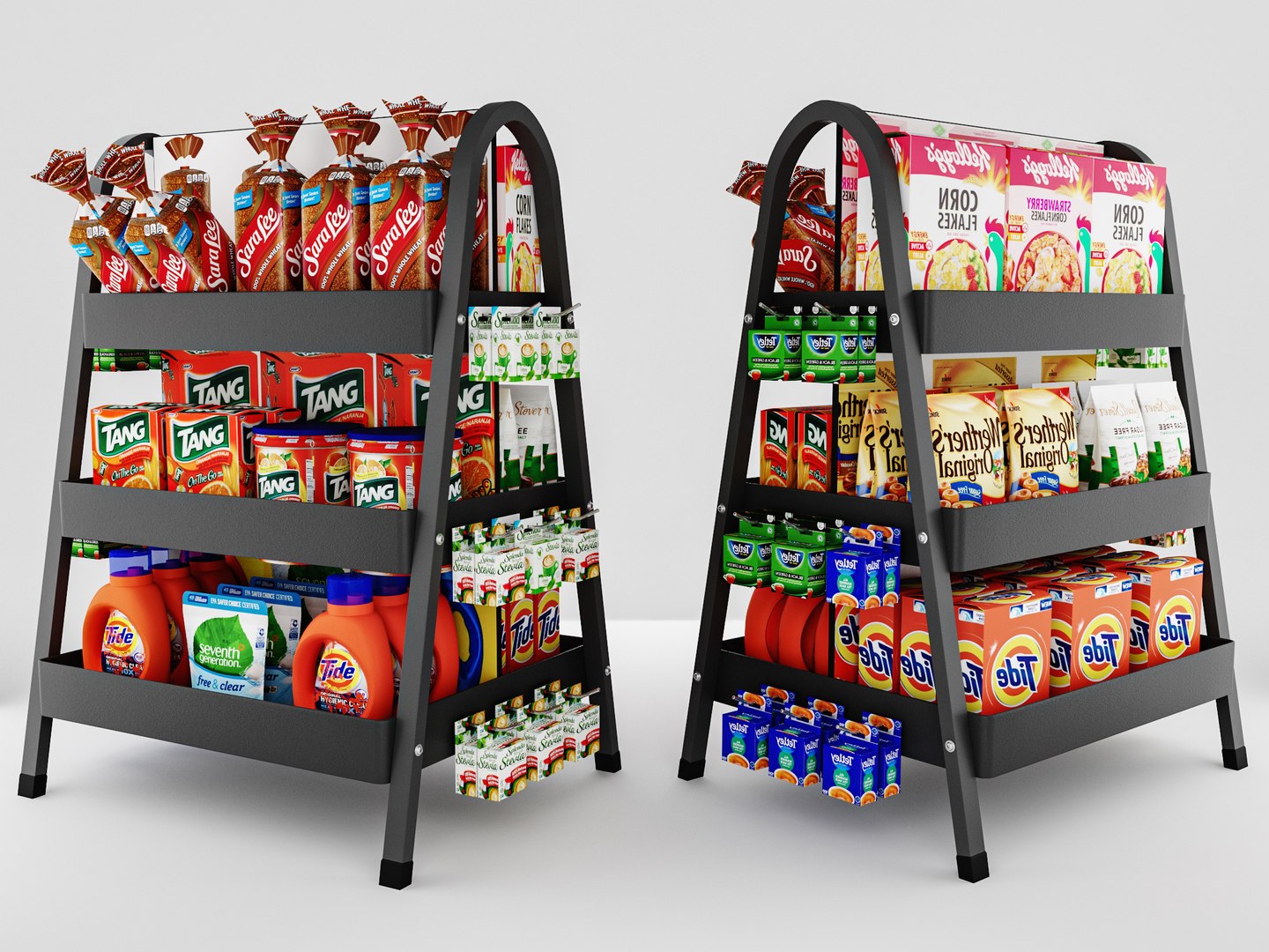 3D SuperMarket Shelf With Product Shop Rack - TurboSquid 2143952