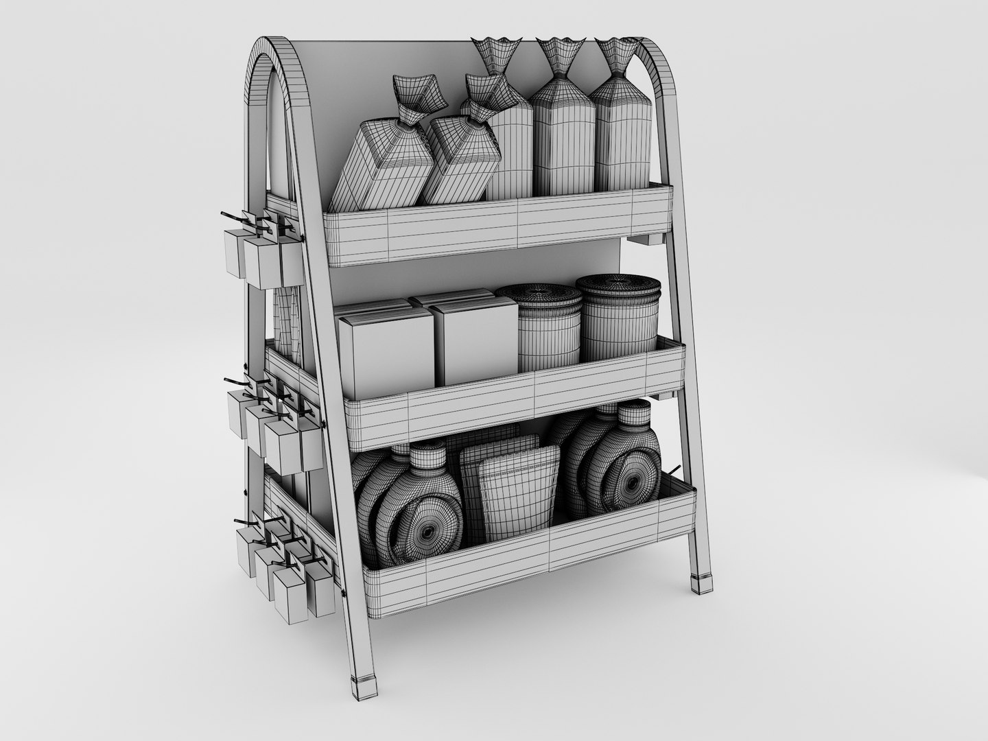 3D SuperMarket Shelf With Product Shop Rack - TurboSquid 2143952