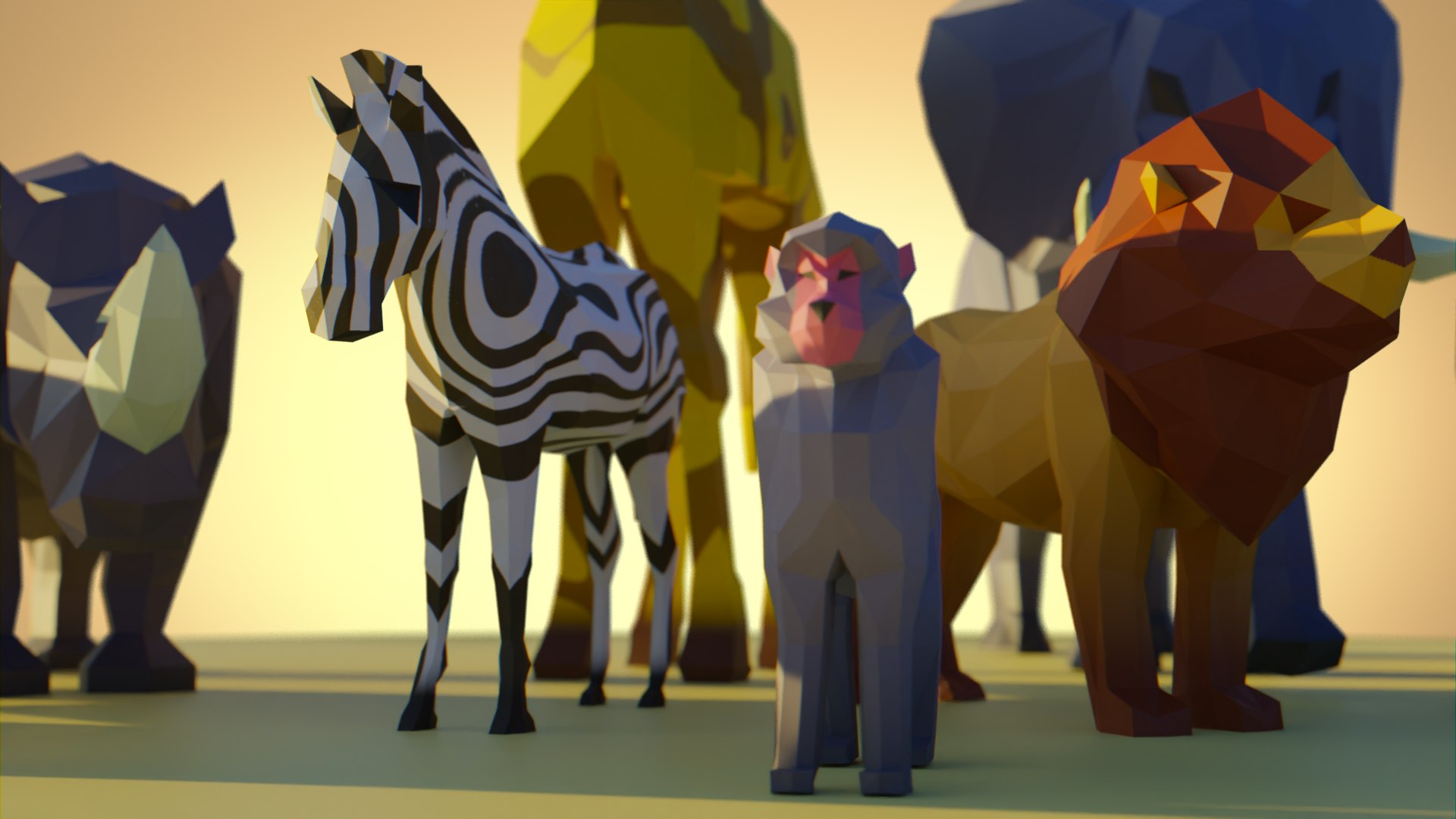 Low-poly Animal Pack African Model - TurboSquid 1532627