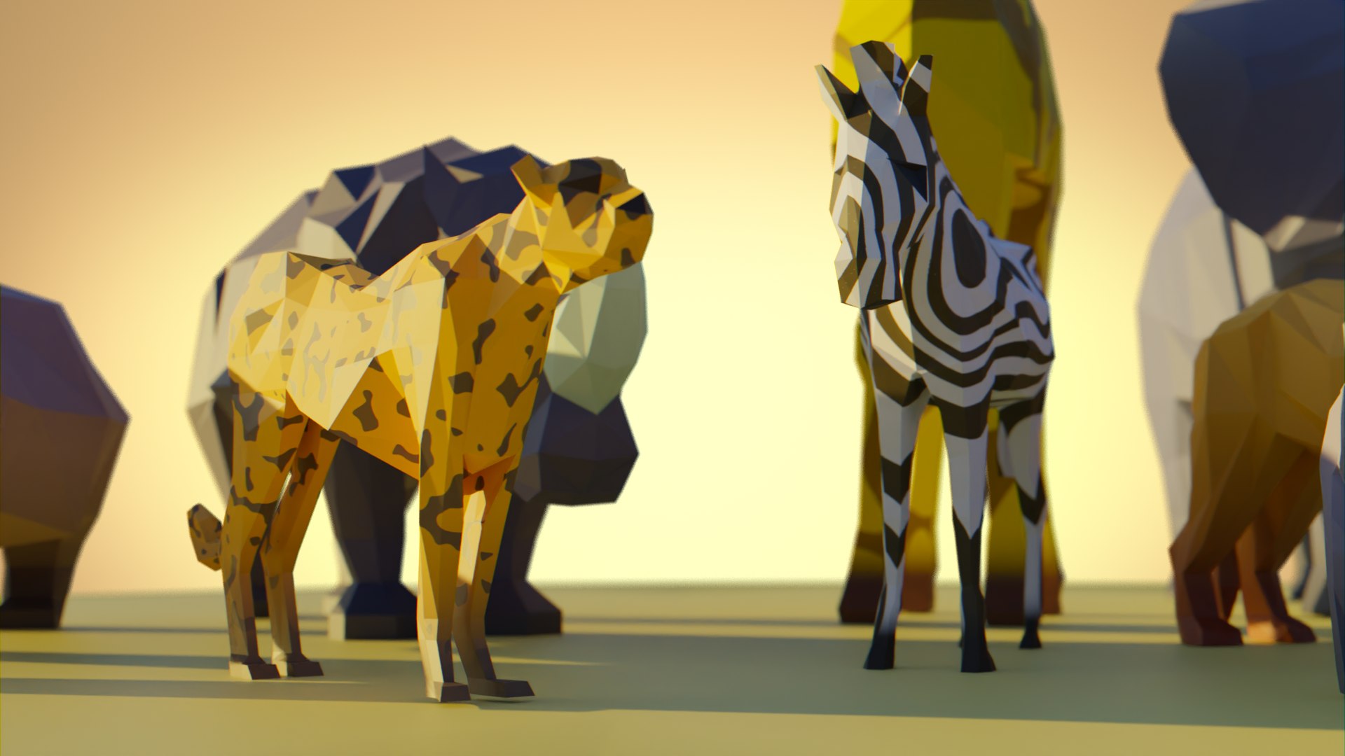 Low-poly Animal Pack African Model - TurboSquid 1532627