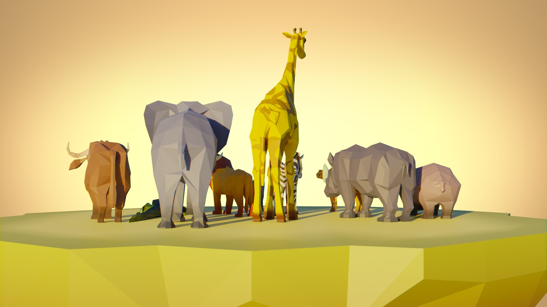 Low-poly Animal Pack African Model - TurboSquid 1532627