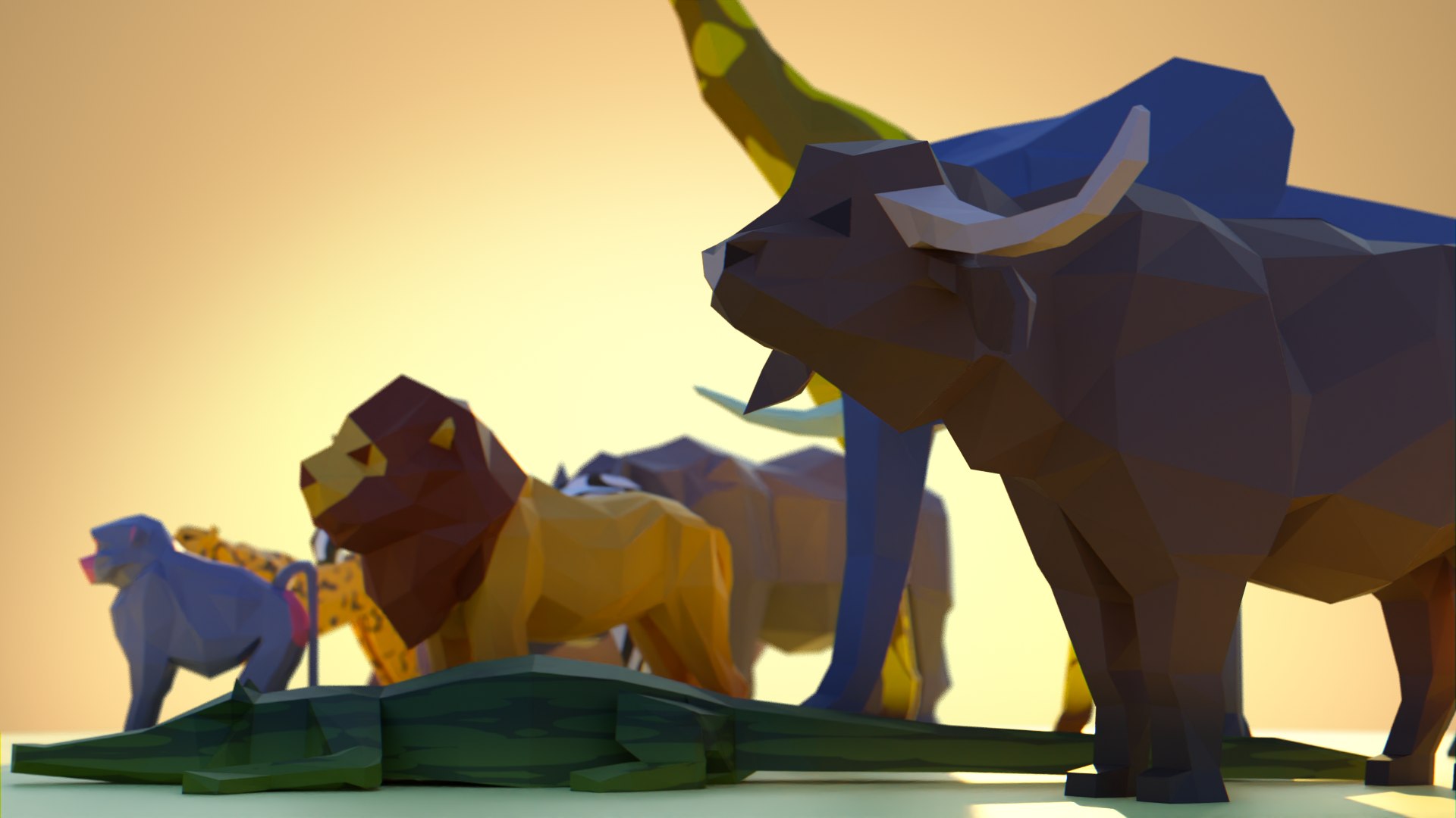 Low-poly Animal Pack African Model - TurboSquid 1532627