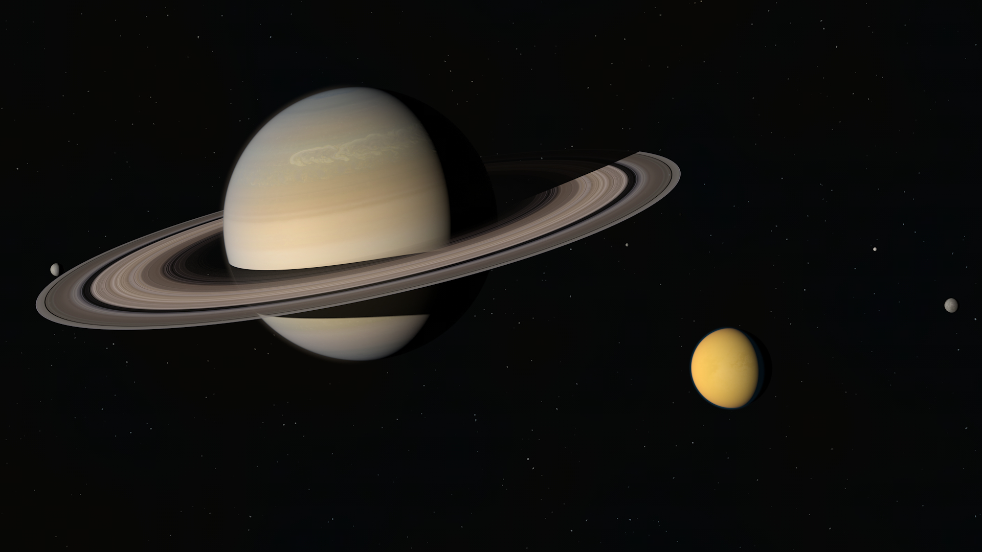 3D Saturn and moons - TurboSquid 1718361