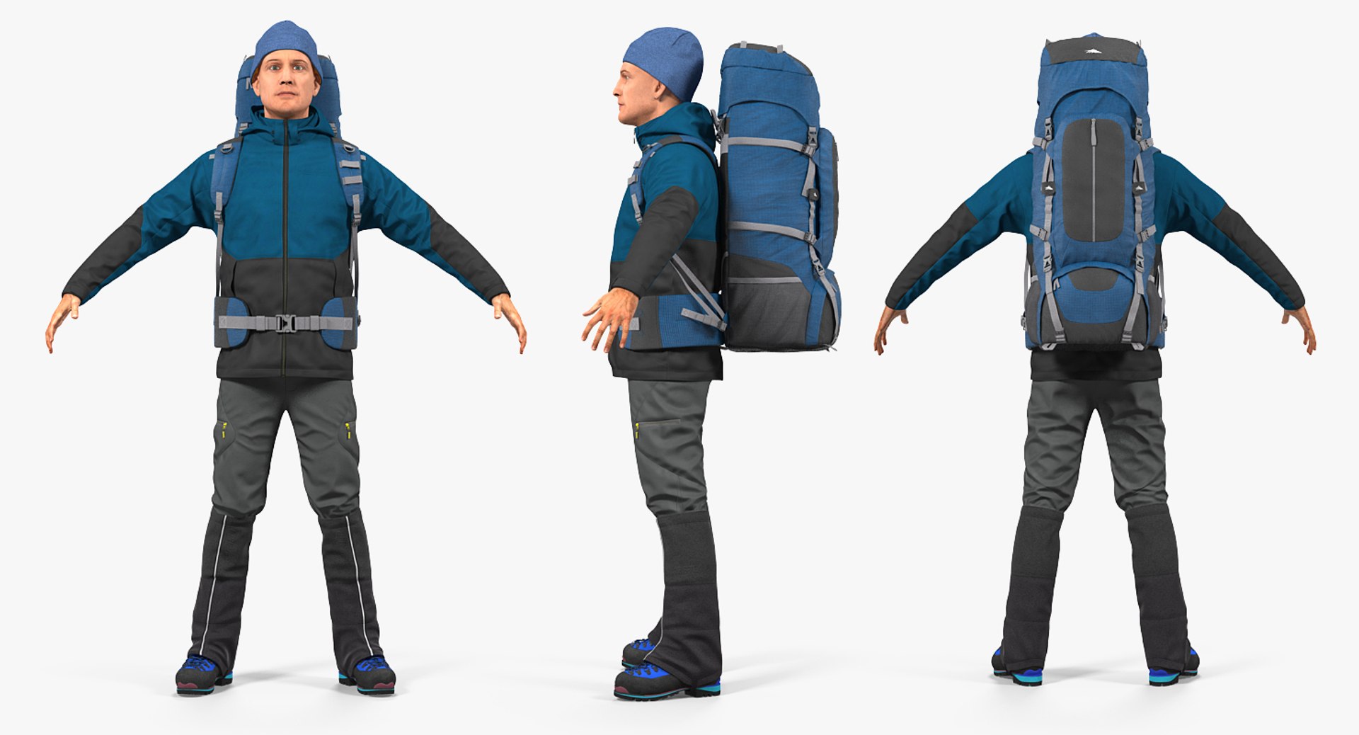 3D winter hiking clothes men - TurboSquid 1303132