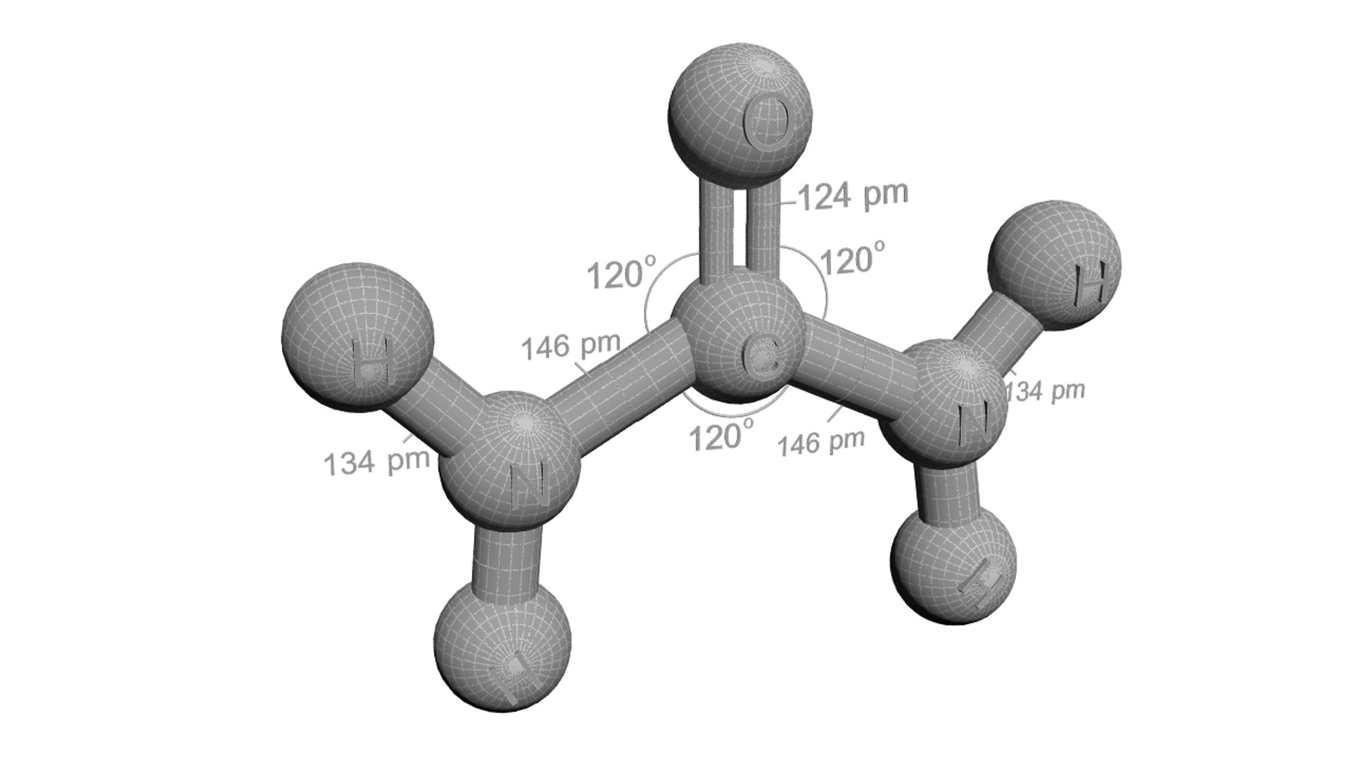 3D Urea Molecule Ch4n2o Model - TurboSquid 1427228