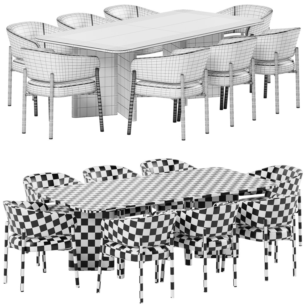 LINDA Chair And ONNO Table 3D Model - TurboSquid 2338087