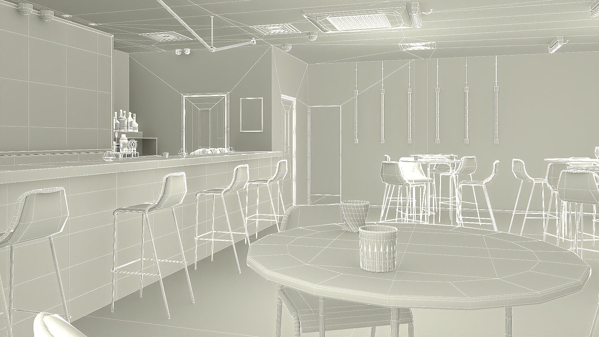 Modern Bar Interior Design 3D Model - TurboSquid 2307375