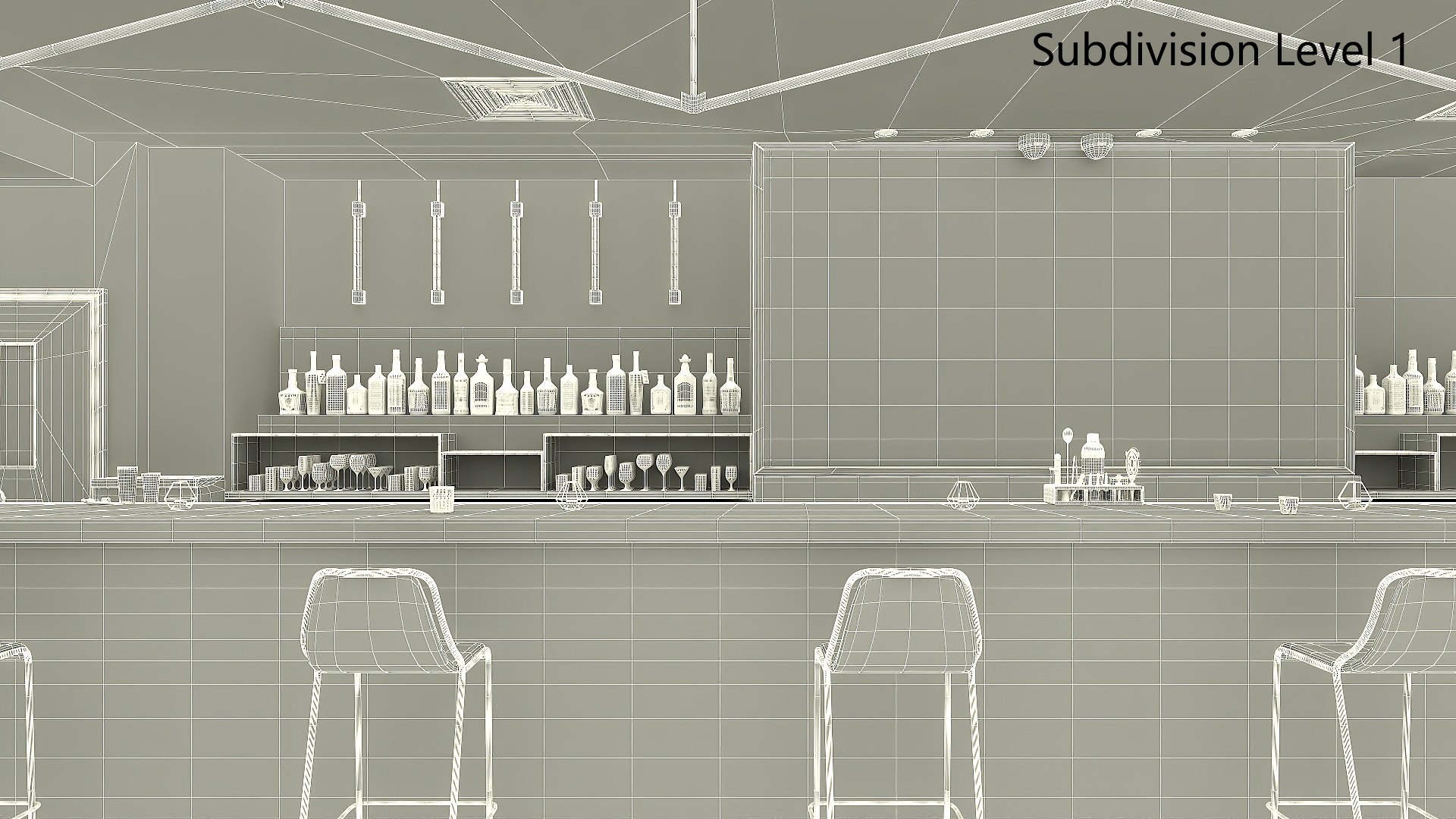 Modern Bar Interior Design 3D Model - TurboSquid 2307375