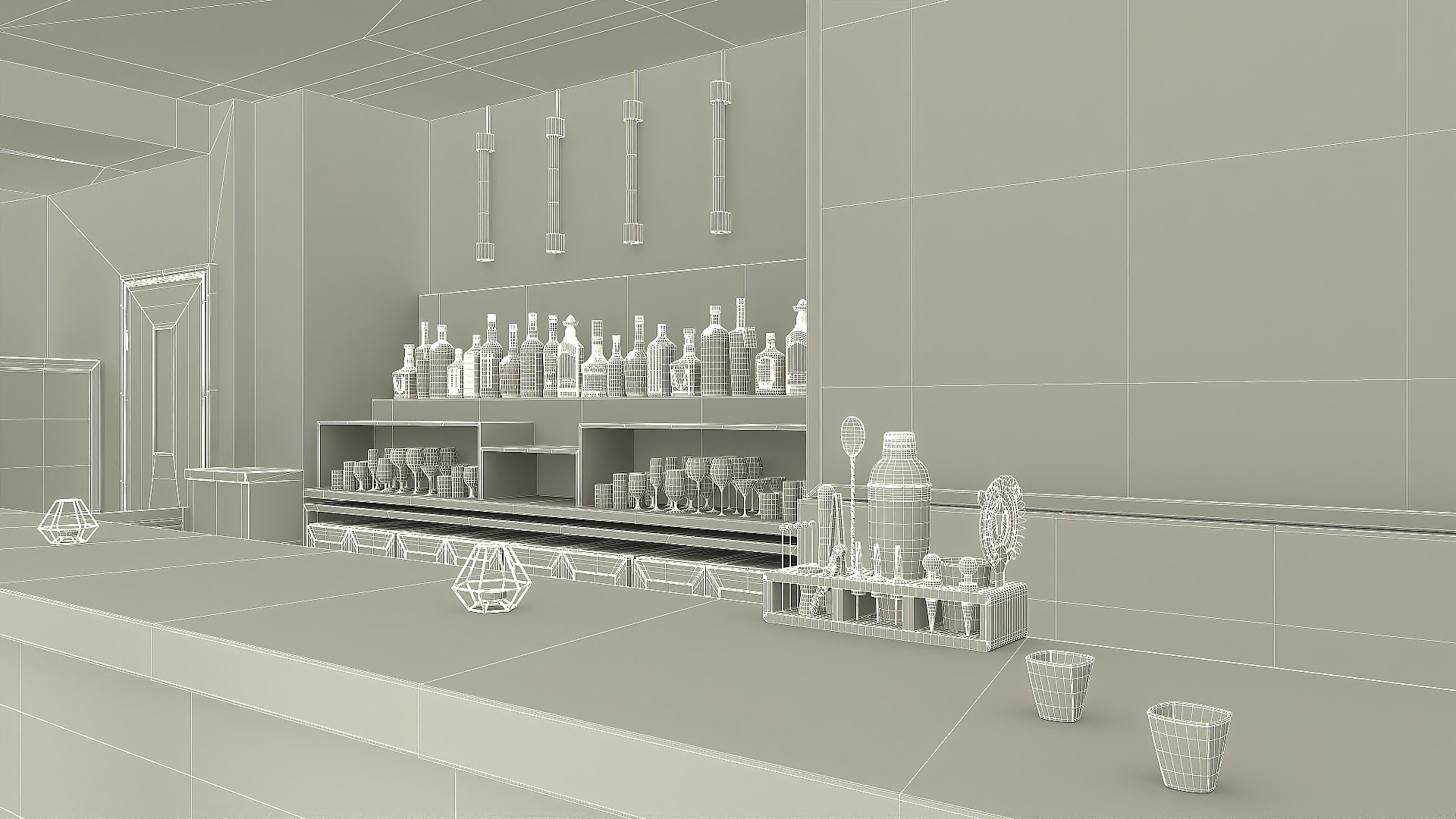 Modern Bar Interior Design 3D Model - TurboSquid 2307375