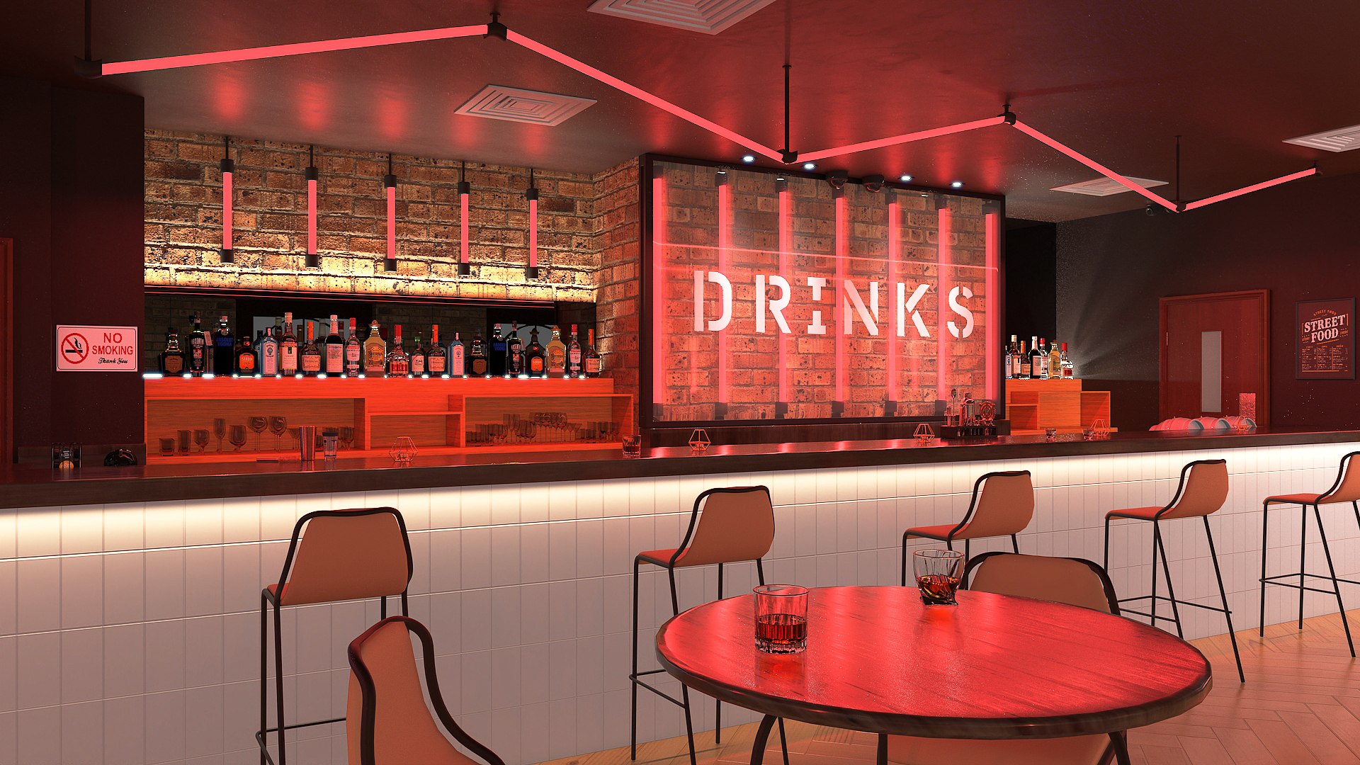 Modern Bar Interior Design 3D Model - TurboSquid 2307375