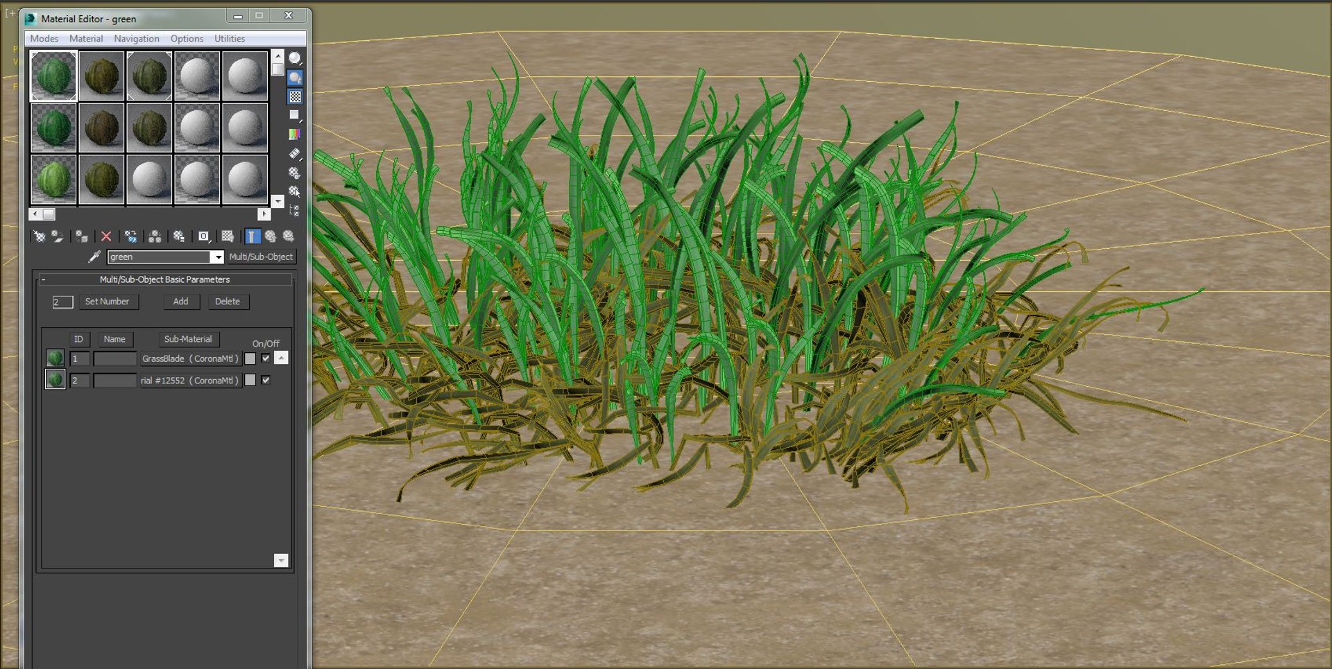 3d model of grass corona-rendering