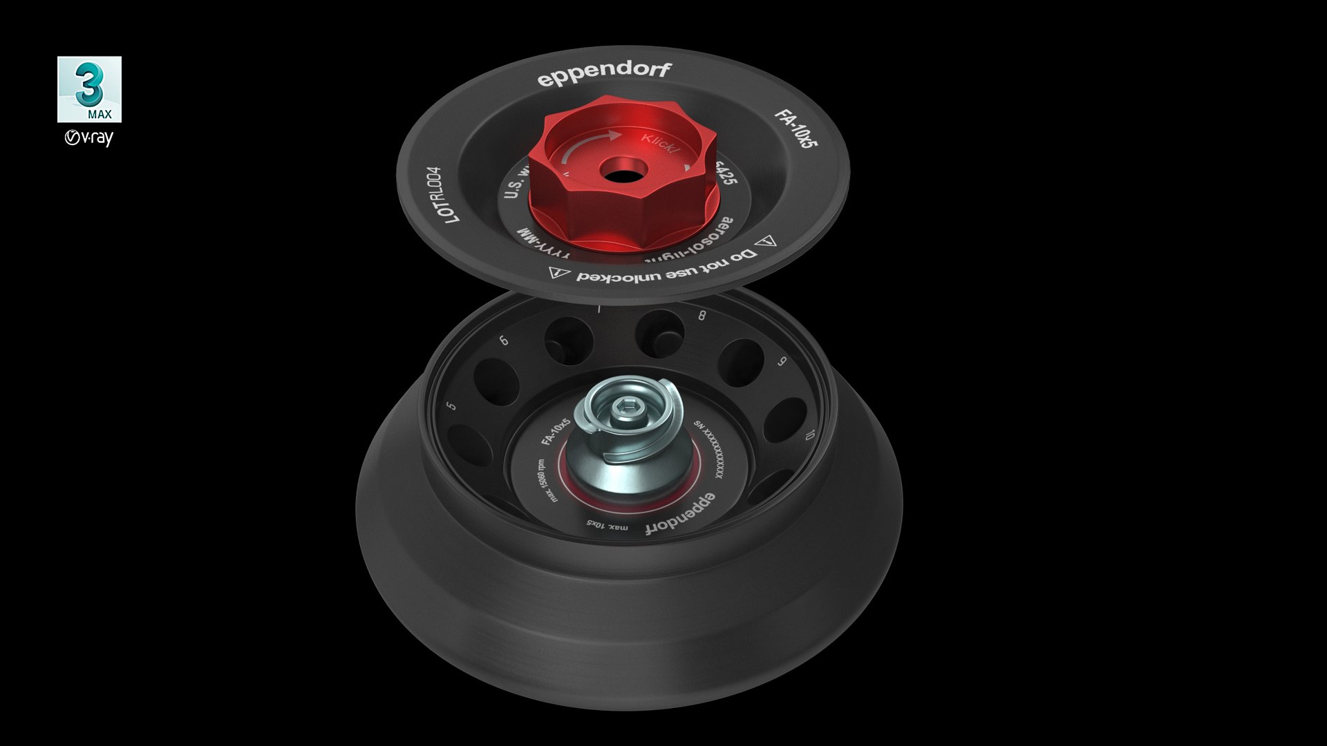 3D Eppendorf Centrifuge Rotor Fa Model - TurboSquid 1452941
