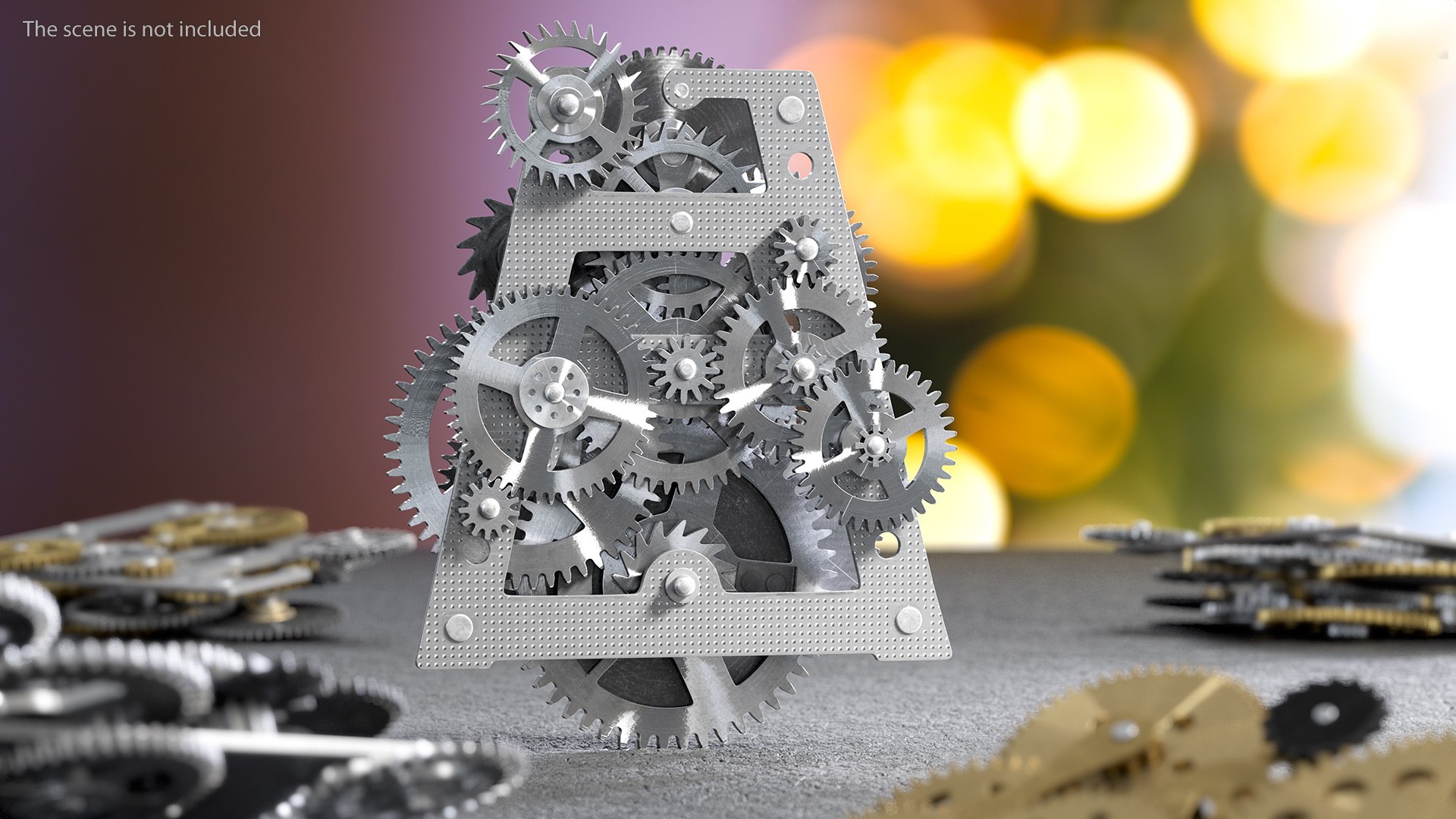 Clockwork Gears Silver Alarm Clock 3D - TurboSquid 1656939