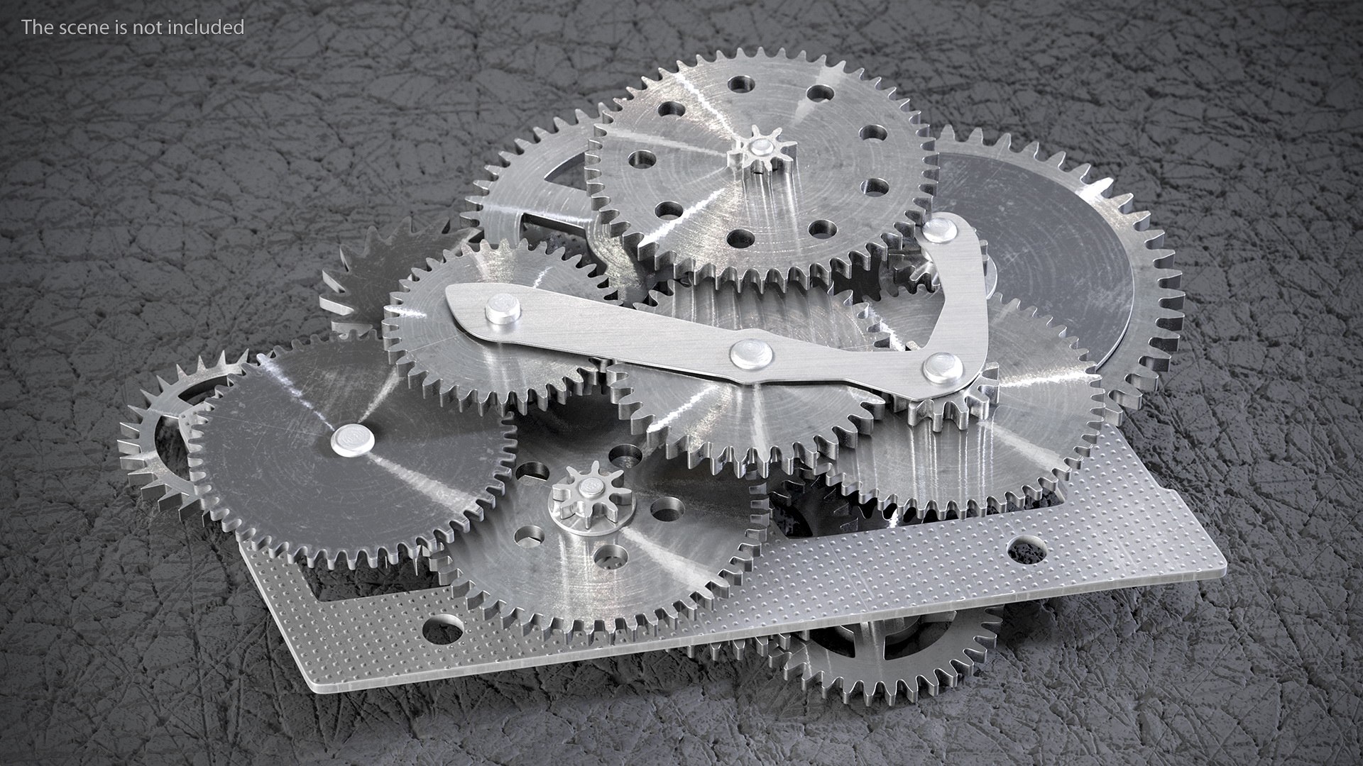 Clockwork Gears Silver Alarm Clock 3D - TurboSquid 1656939