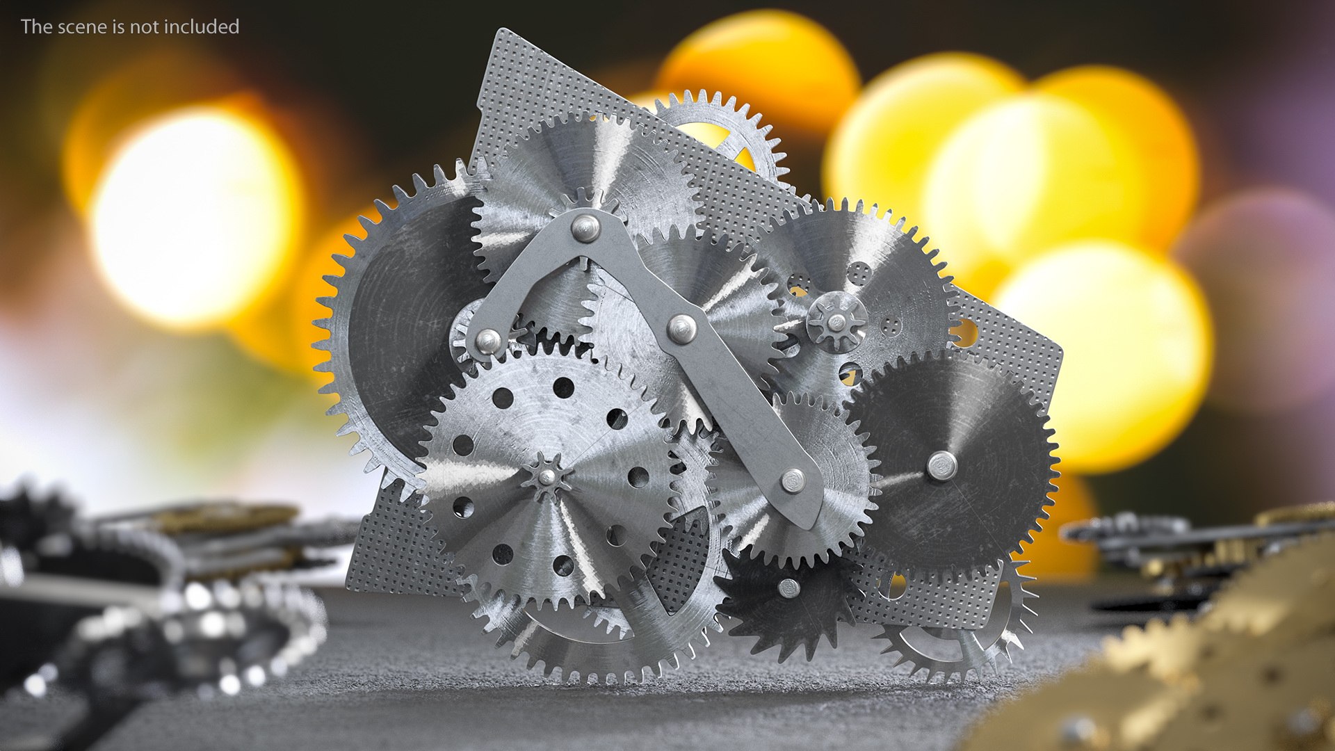 Clockwork Gears Silver Alarm Clock 3D - TurboSquid 1656939