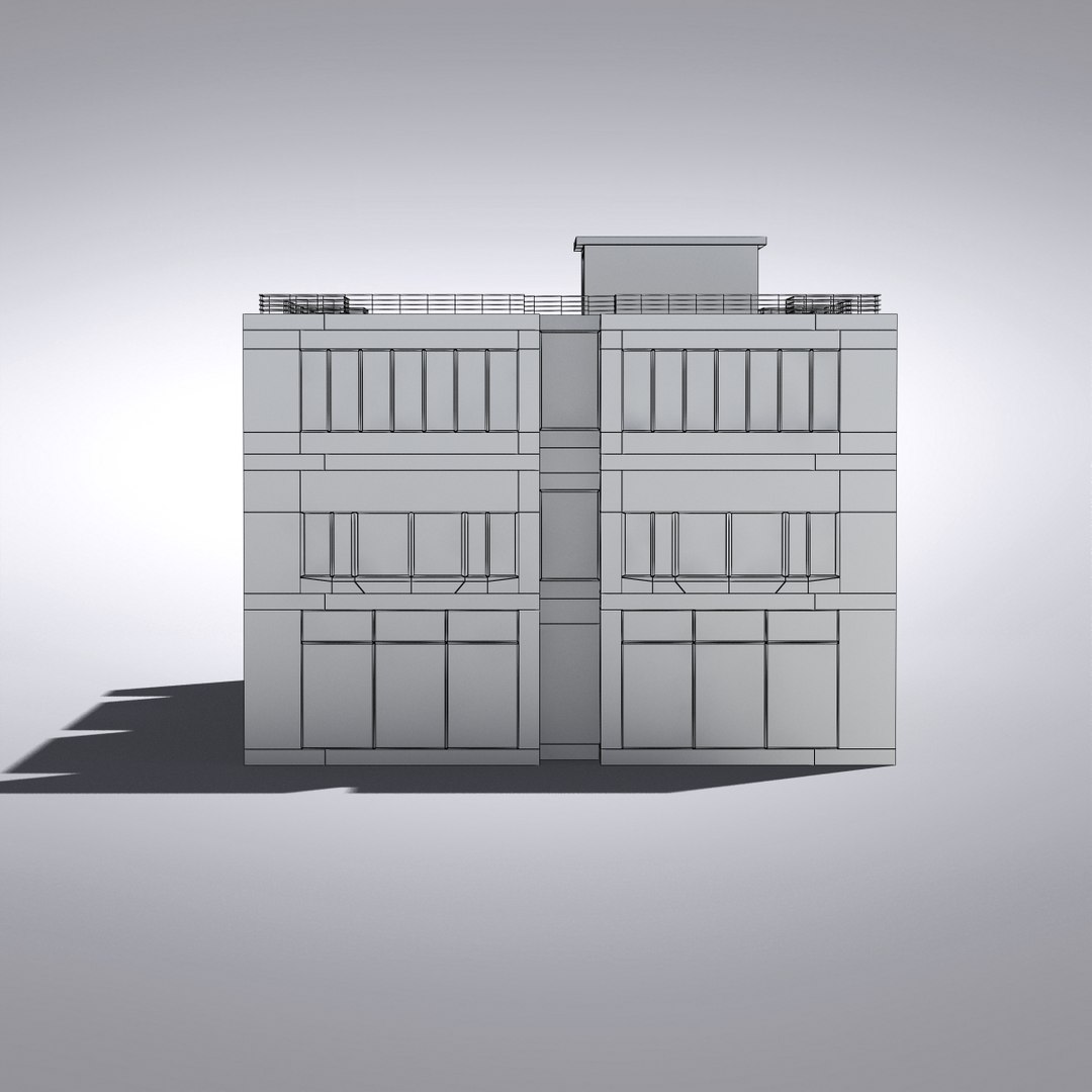 3d Model Of Modern Generic Building
