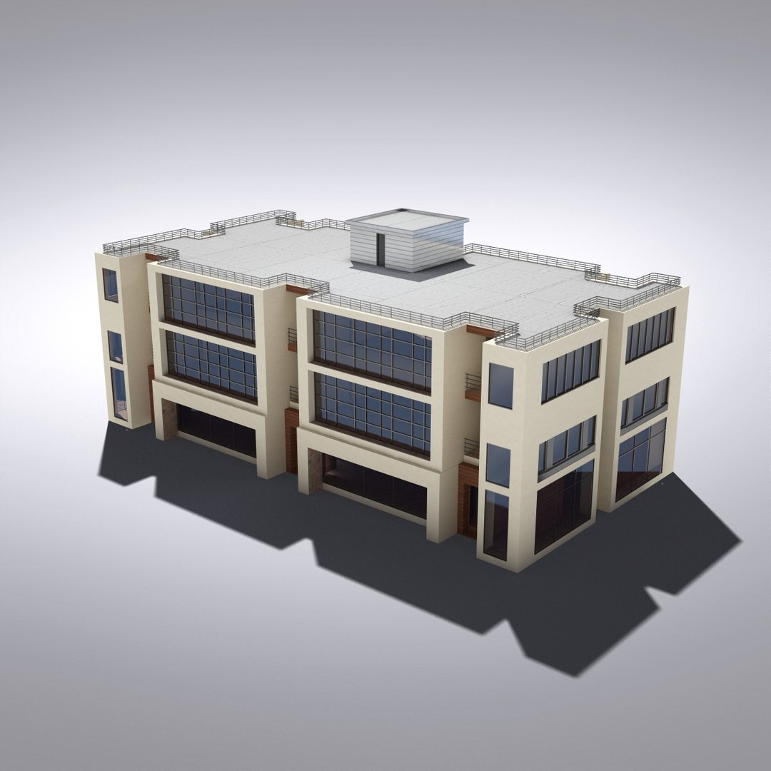 3d Model Of Modern Generic Building