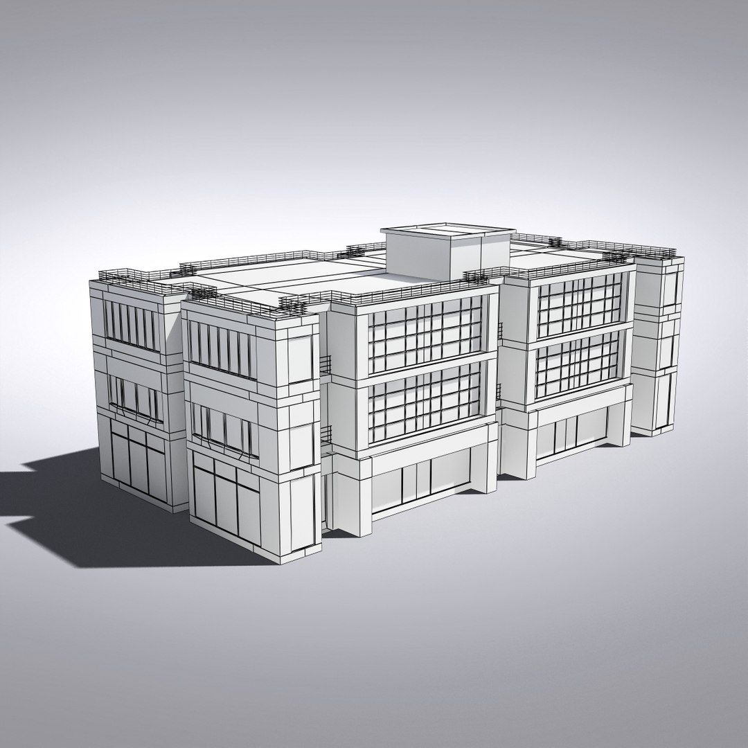 3d Model Of Modern Generic Building