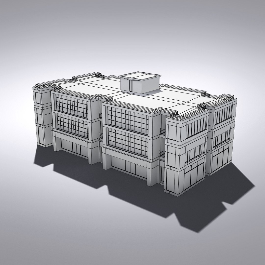 3d Model Of Modern Generic Building
