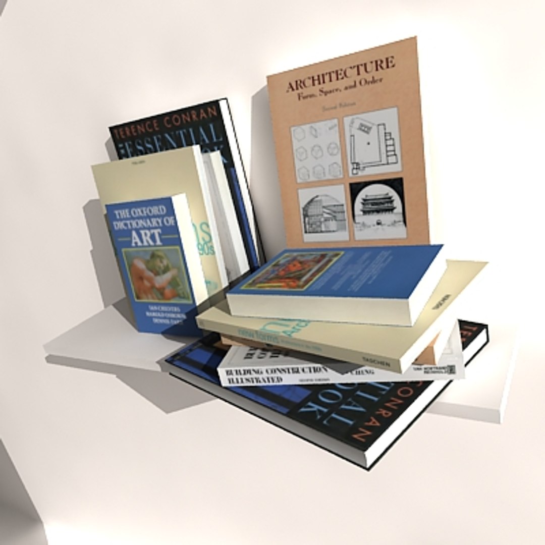 3d Architectural Books Model