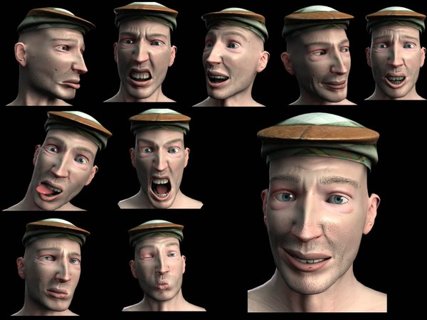 3d head articulated realistic