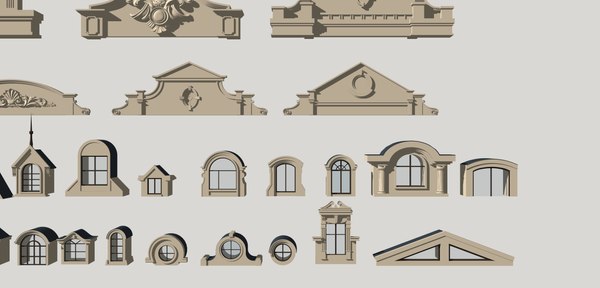 3D model European church dome dormer building components - TurboSquid ...