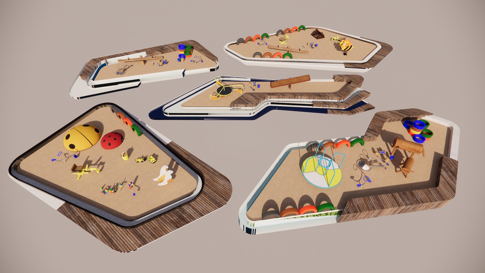 3D Model Sandbox Set For Playground-A6 - TurboSquid 2140048