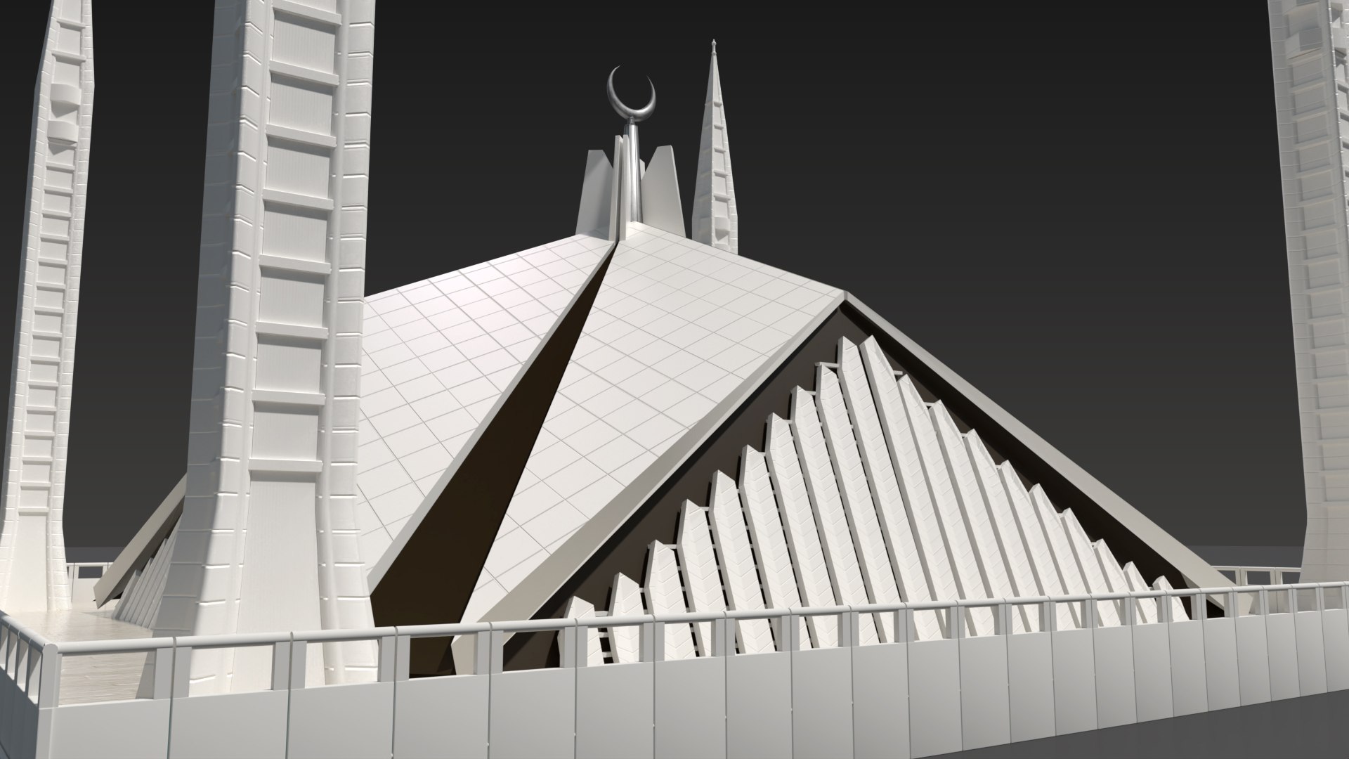 Faisal Mosque Model - TurboSquid 2359362