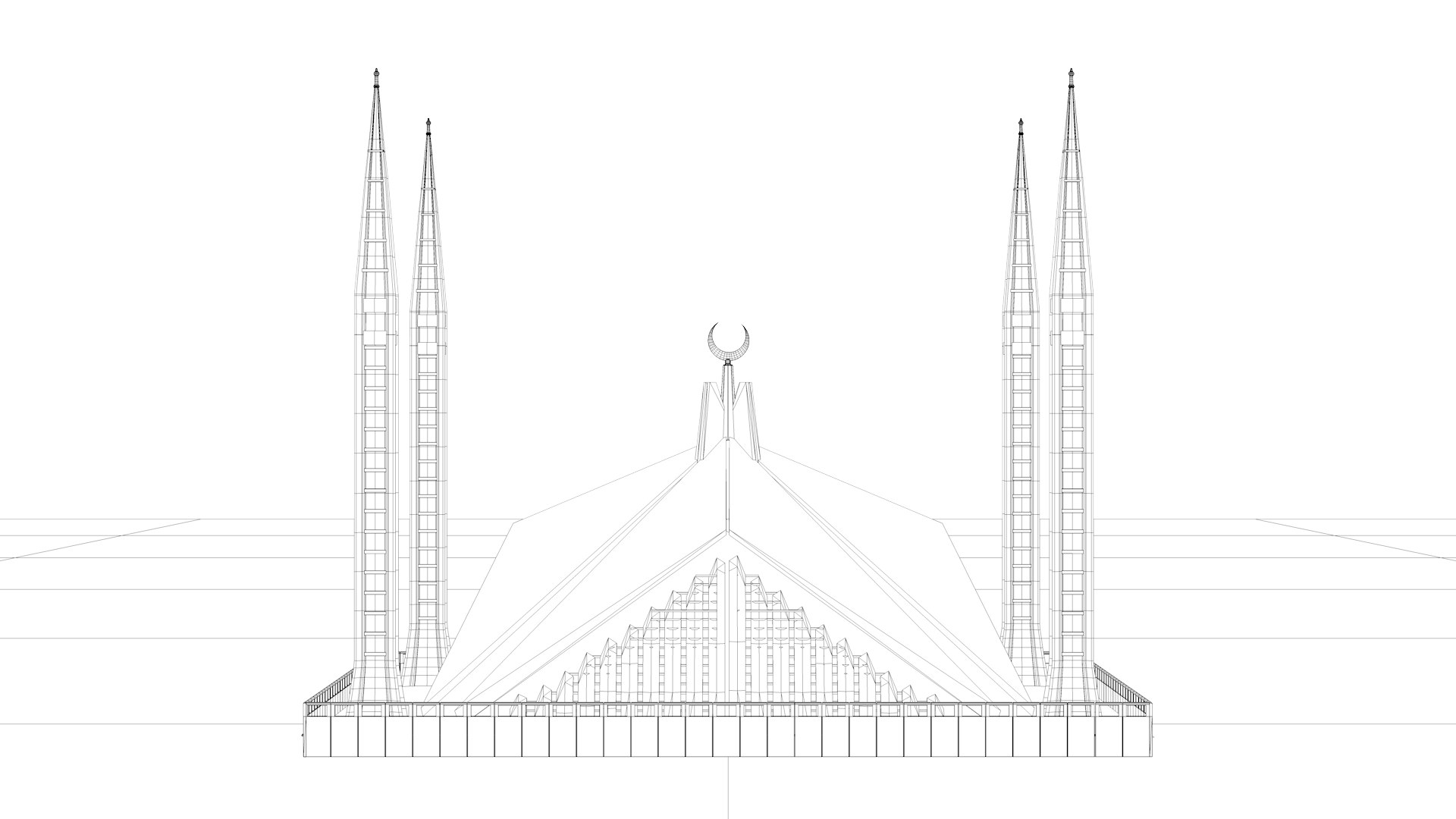 Faisal Mosque Model - TurboSquid 2359362