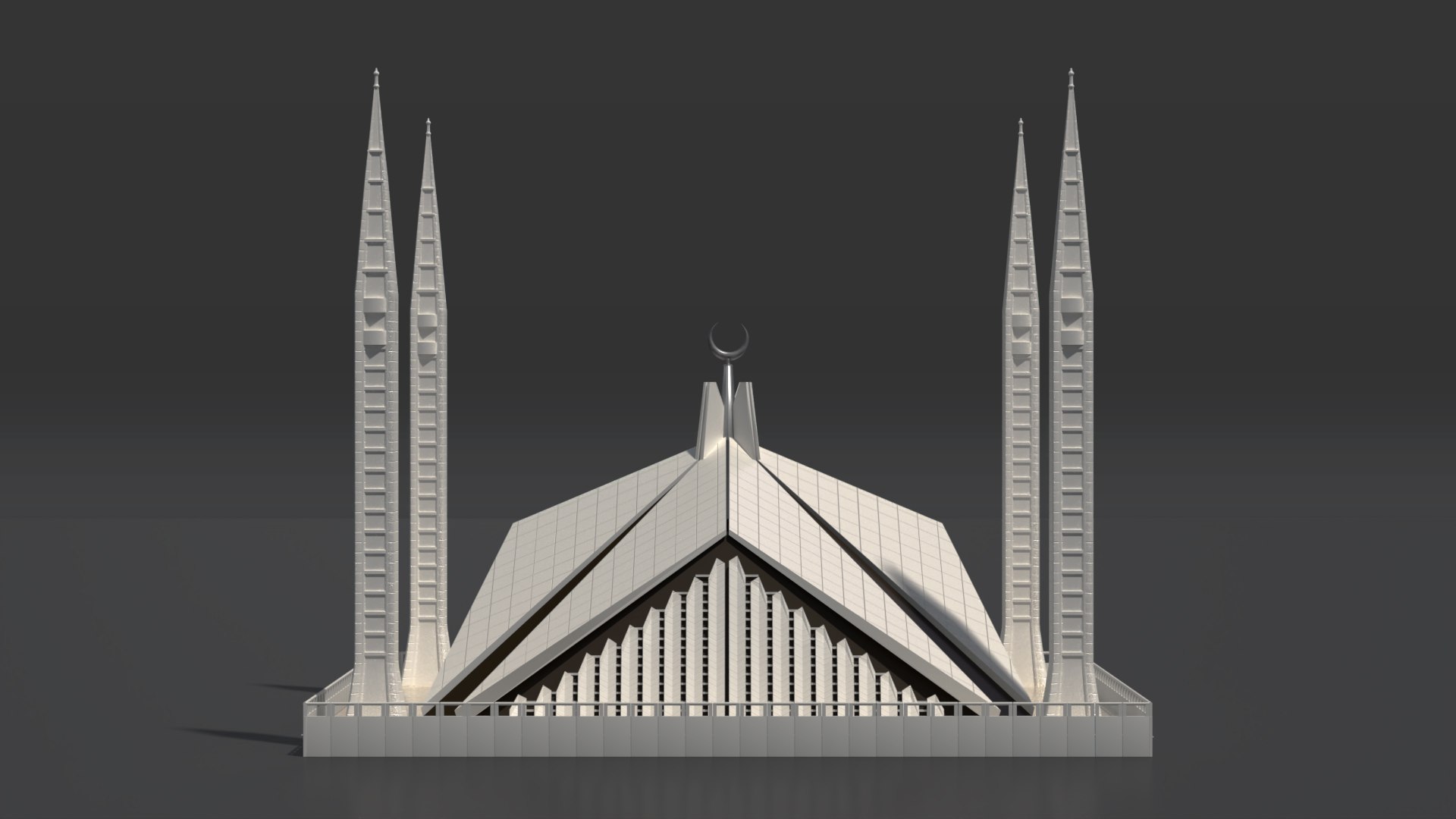 Faisal Mosque Model - TurboSquid 2359362