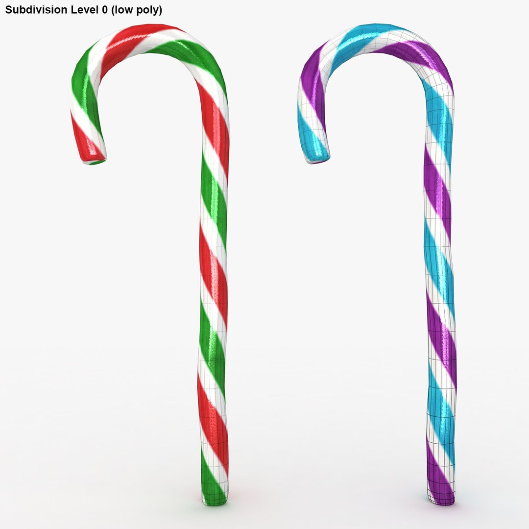 3d realistic candy cane 03