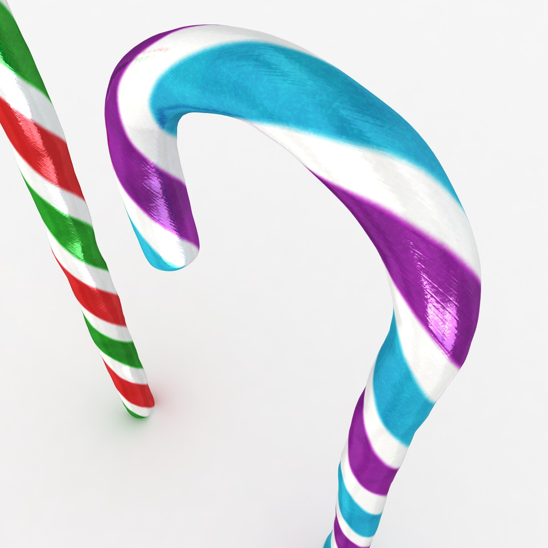 3d realistic candy cane 03