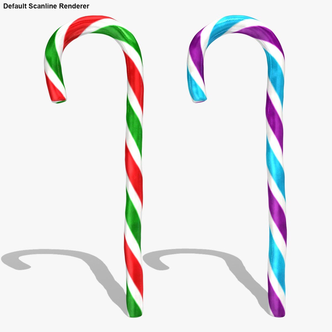 3d realistic candy cane 03