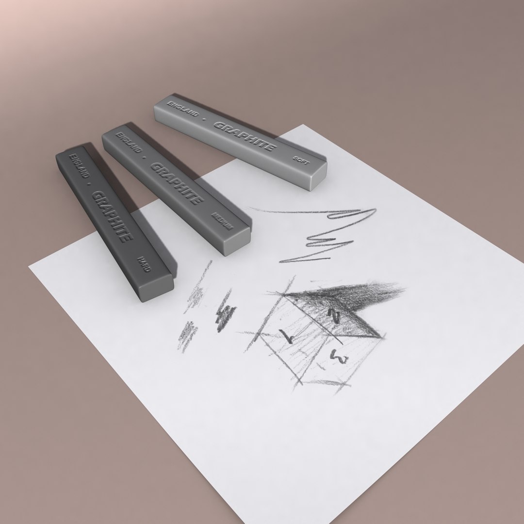 3D graphite sticks model - TurboSquid 1200714