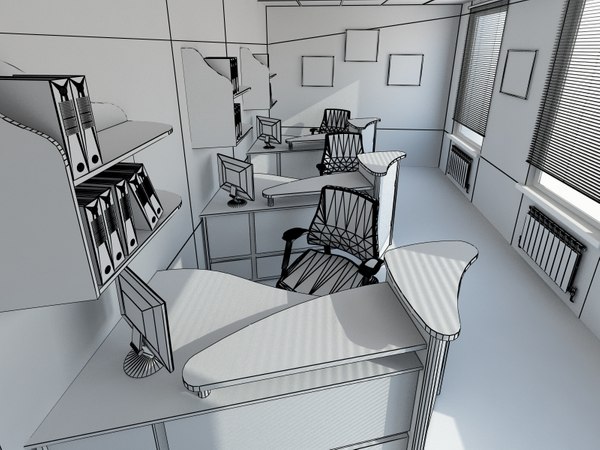 3d office design model